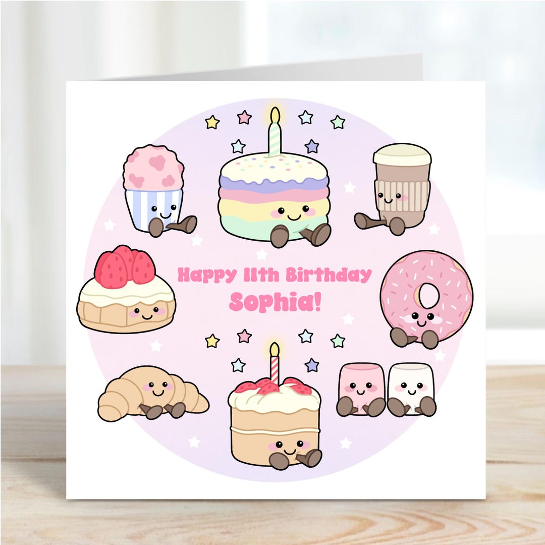 Jellycat Inspired Personalised Birthday Card, Jelly Cat Amuseables ...