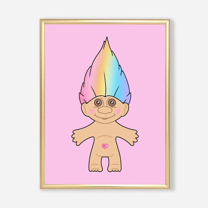 90s Troll Doll Wall Print | A4 | Nineties Poster | Bold | Bright ...
