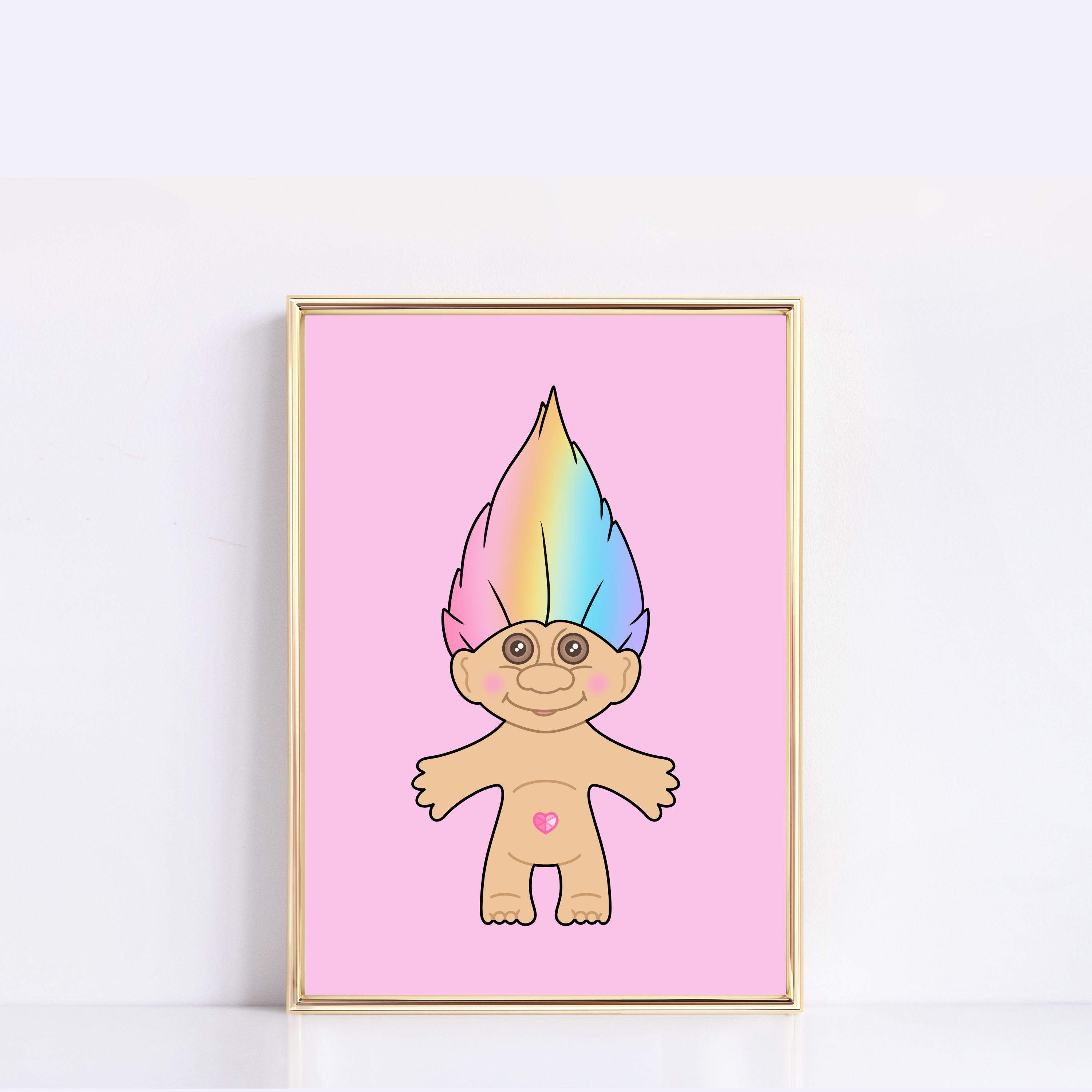 90s Troll Doll Wall Print | A4 | Nineties Poster | Bold | Bright ...