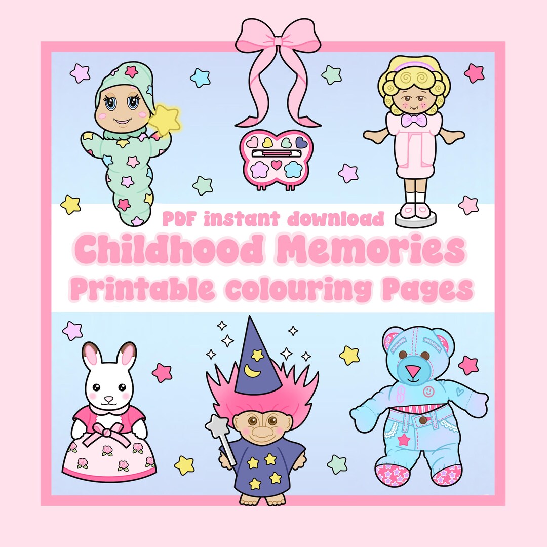 Childhood Memories Printable Colouring Pages, Nostalgic Toys / Memories ...