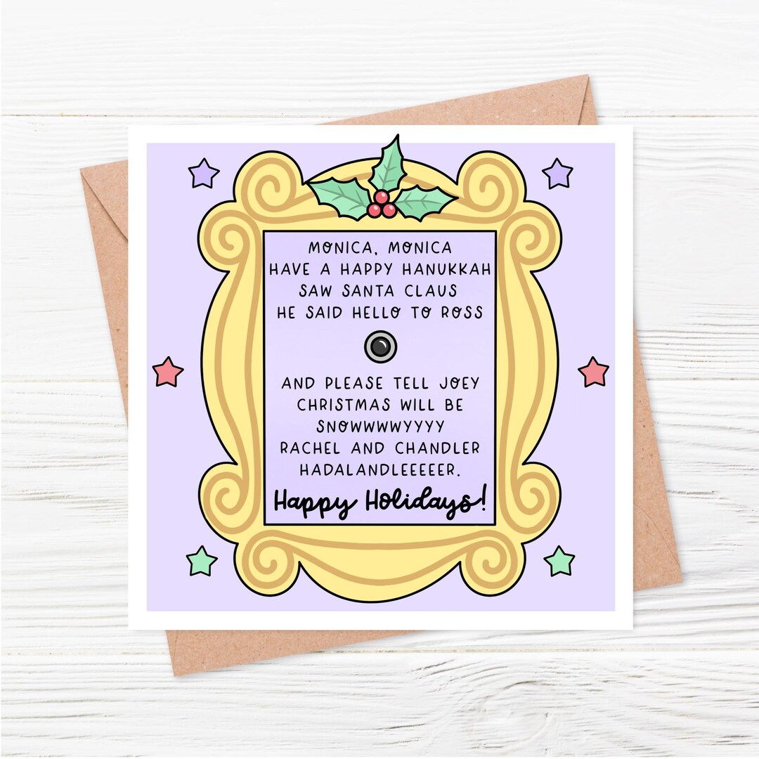 Friends TV Show Christmas Card Phoebe's Song Funny Greeting Card ...