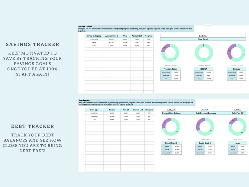 Excel Monthly Budget Tracker Finance Tracker Monthly Budgeting ...