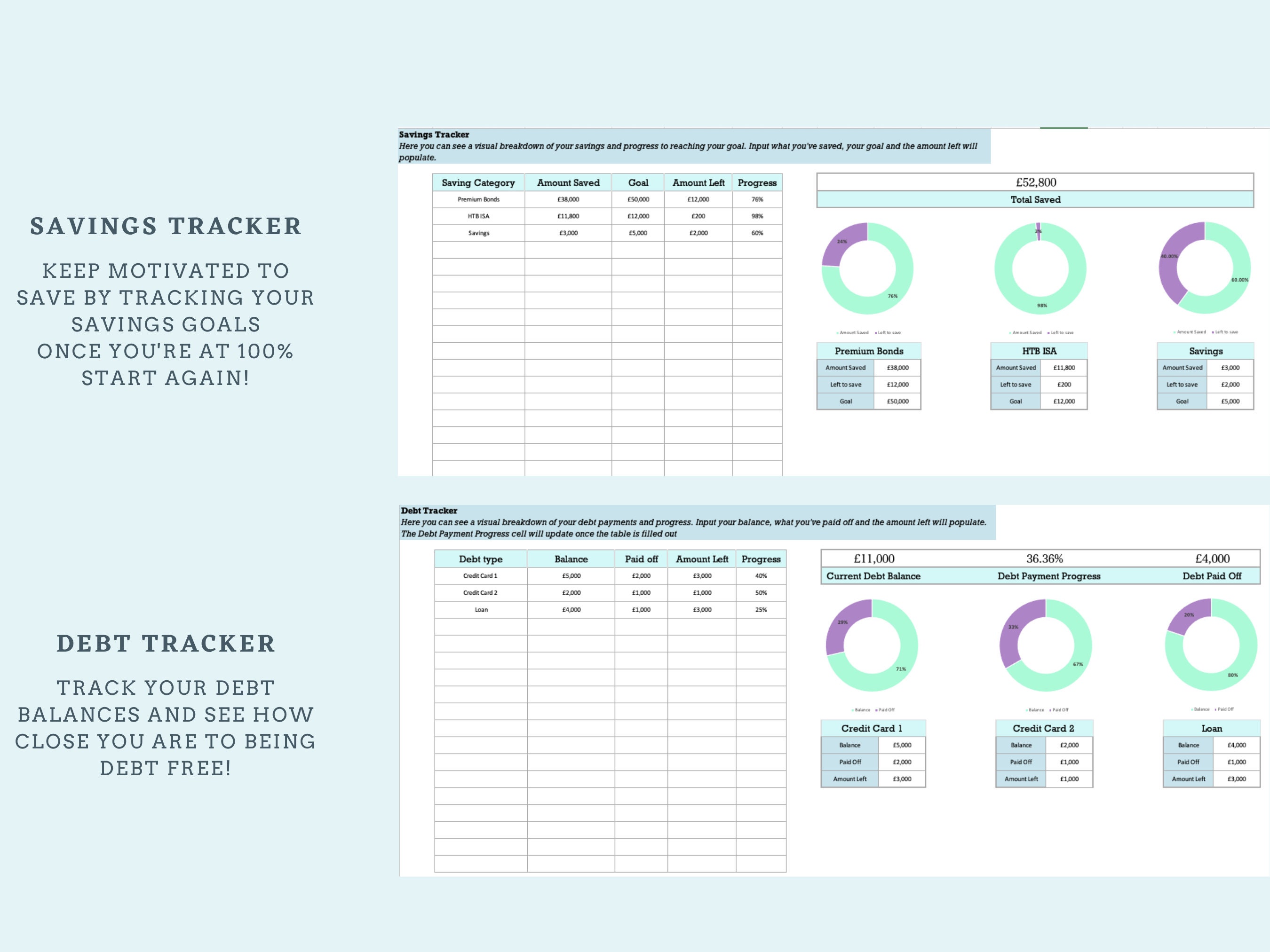 Excel Monthly Budget Tracker Finance Tracker Monthly Budgeting ...