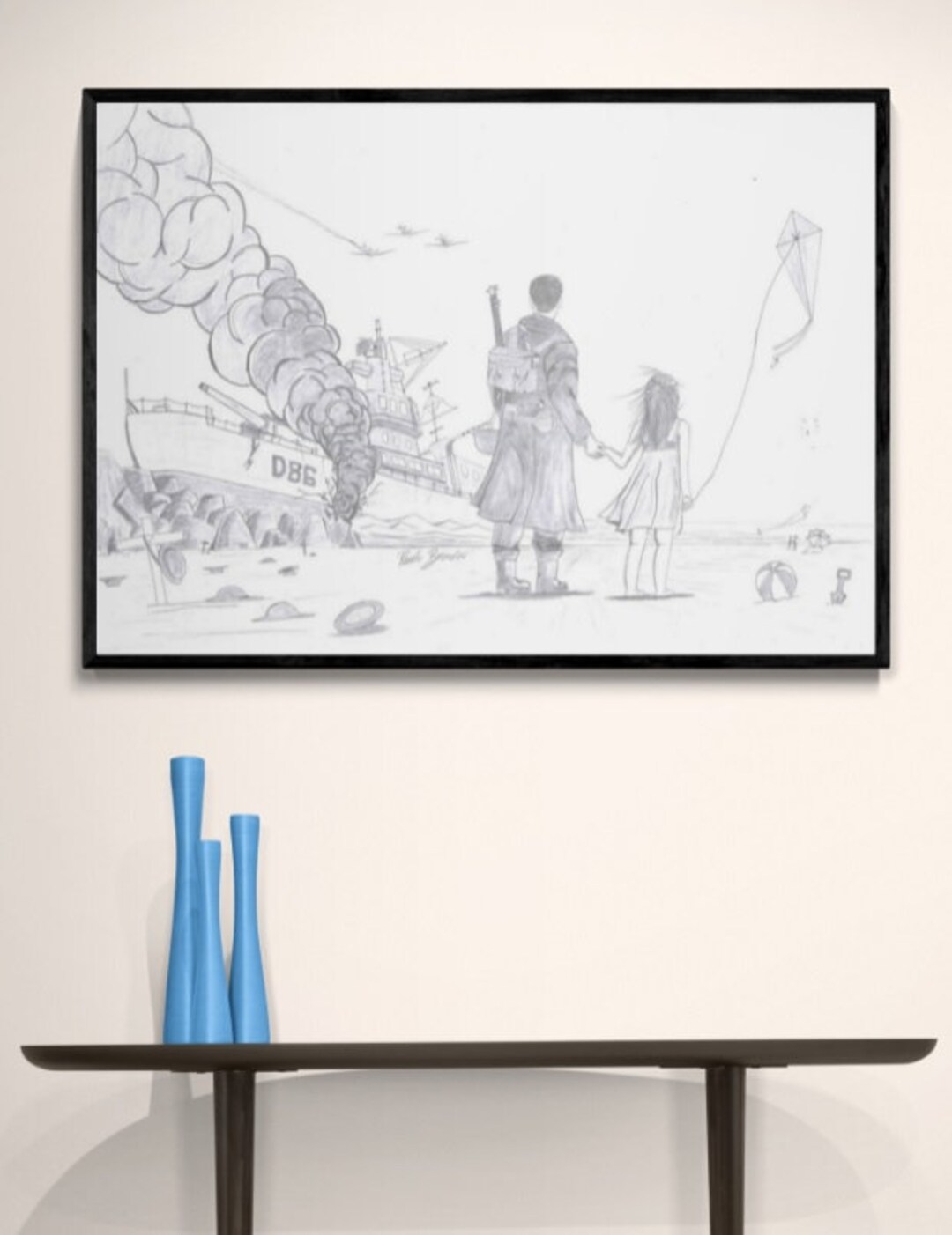 WWII Illustration Wall Art |printable Wall Art |wall Art | Hand Drawing ...