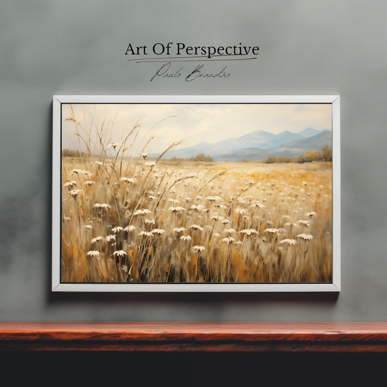 Printable Spring Wildflower Field Landscape Oil Painting Country ...