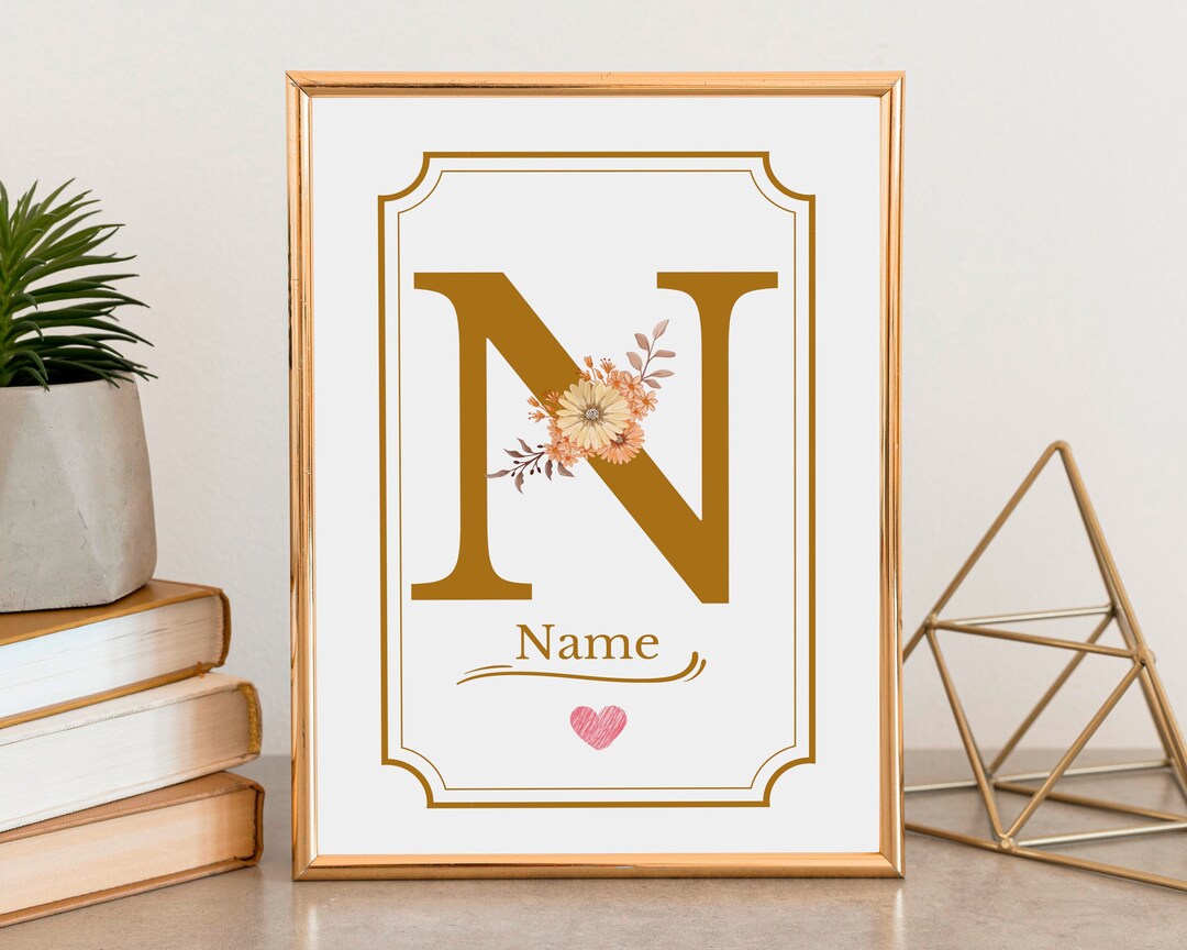 Custom Initial Print, Name Printable, Personalised Name Print ...