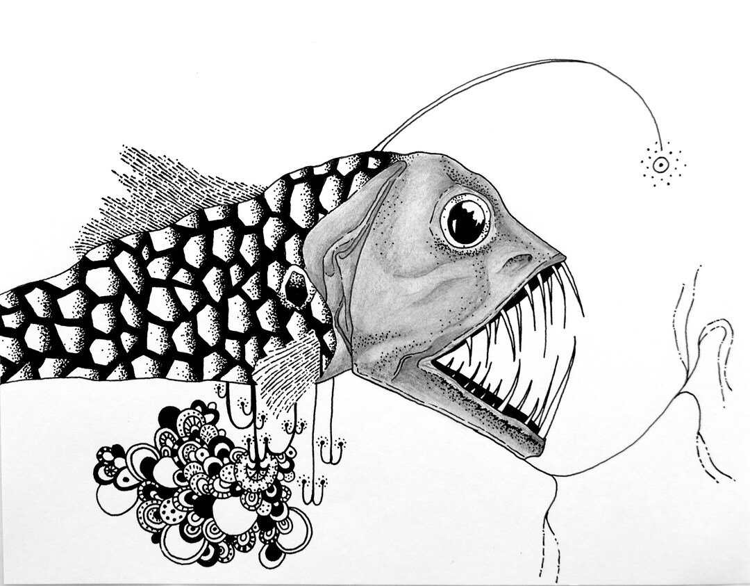 Drawing Fish Drawing Fish Symbolim Art Marine Symbolism Ink Details Ink ...