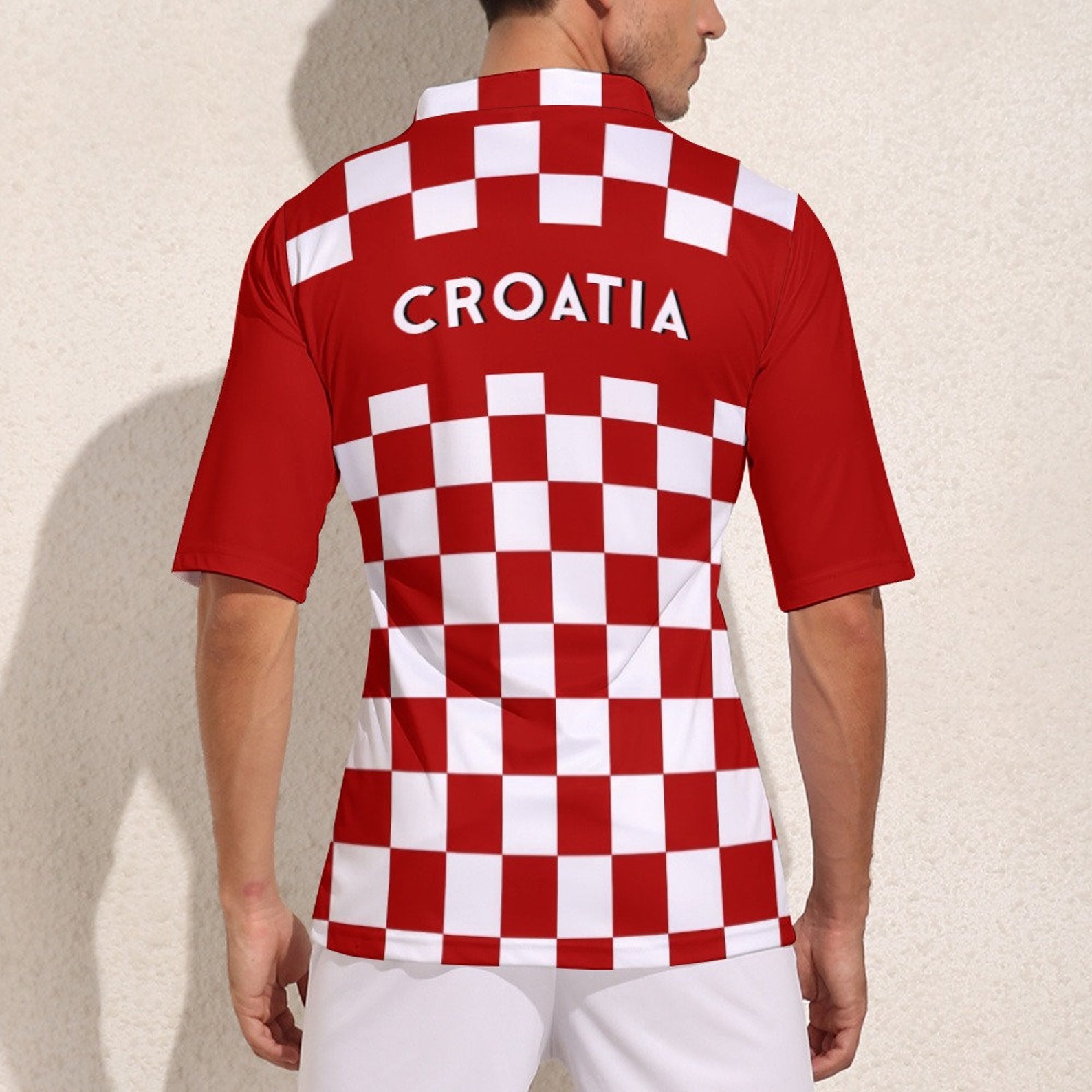 Croatian Checkered Sports Fan Jersey | Patriotic Game Day Gear ...