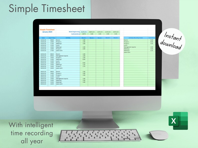 Simple Timesheet Automatic Activity Time Recording for Individual ...