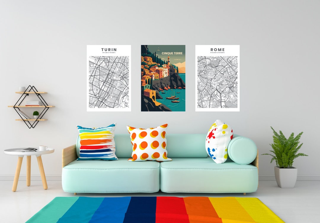 Mapa personalizado, arte del mapa, mapas de la ciudad, impresión de ...