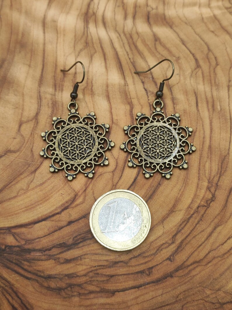 Antik Bronze Tree of Life Earrings Hippie Boho Ethnic Tribal Festival ...