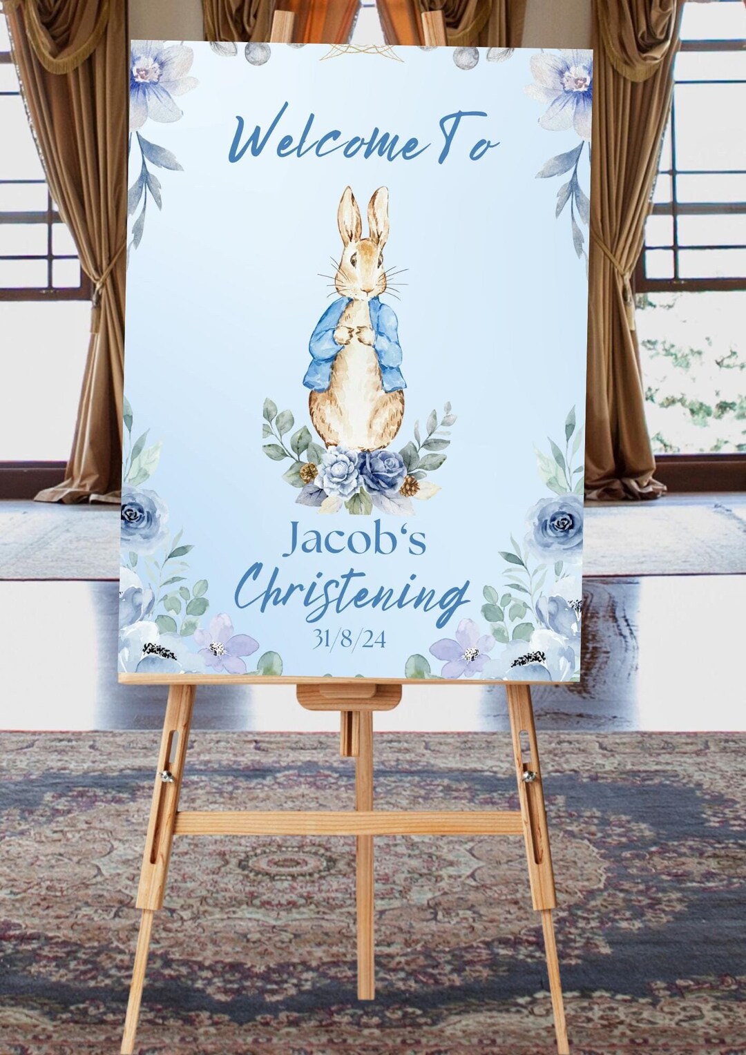 Peter Rabbit Christening Welcome Sign - Etsy