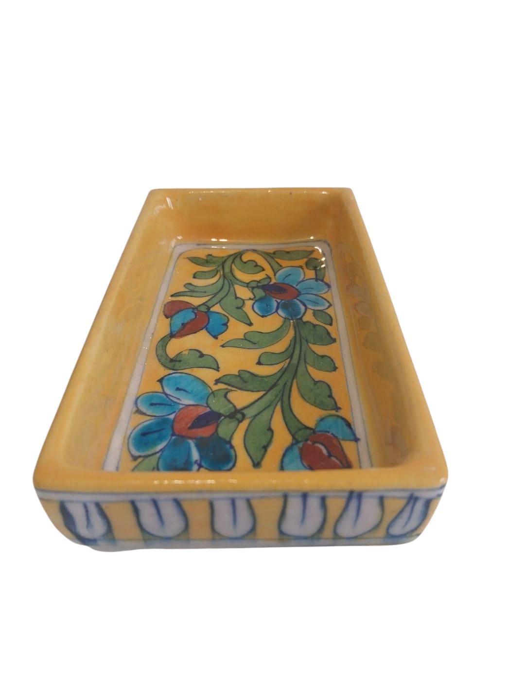 Small Rectangular Dish Ceramic Rajasthan India Porcelain Blue Pottery ...