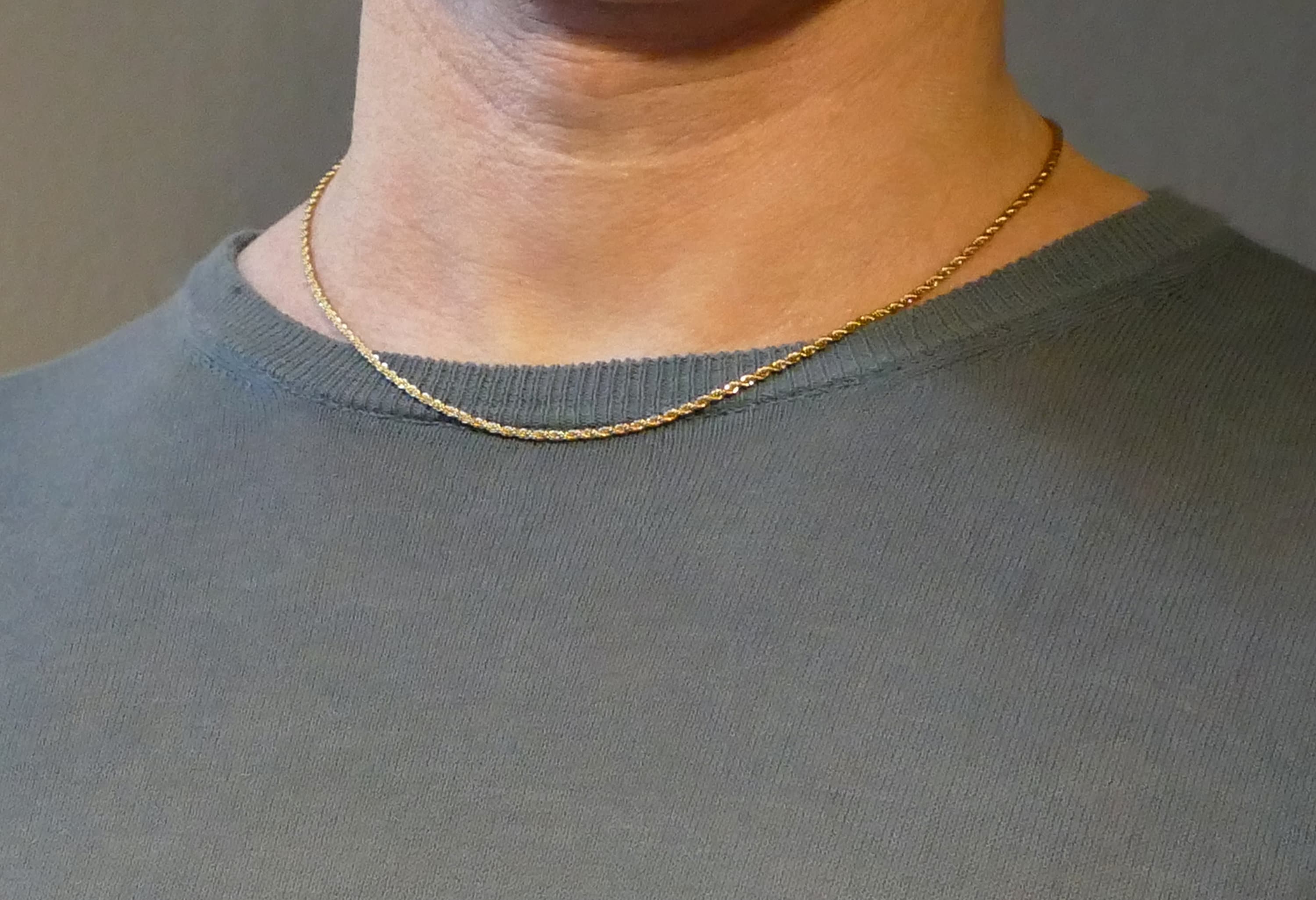 Golden Chain Necklace Rope Style 2mm Thin Men's Jewelry - Etsy