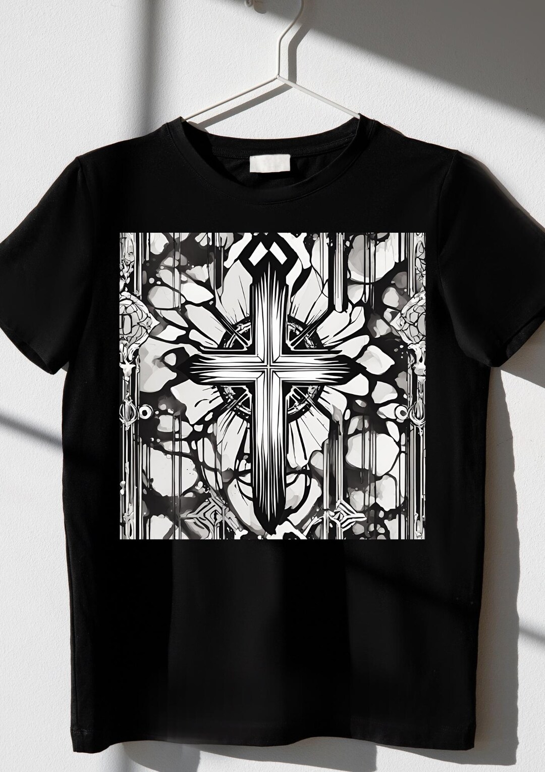 Dripping Ink Cross Artwork Printable PNG - Etsy