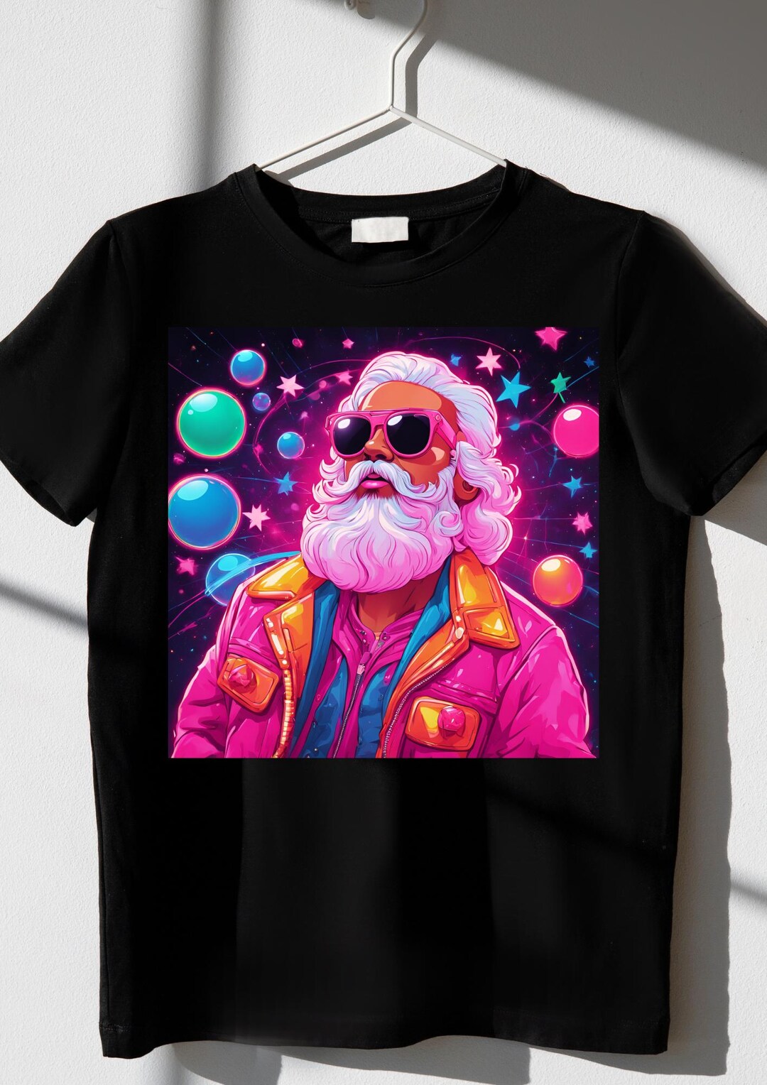 Retro Tracksuit Santa T-shirt Png File 80s Neon Vibe - Etsy