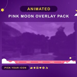 Pink Moon Twitch Overlay Pack • Minimal Pink Moon Streamer Package ...