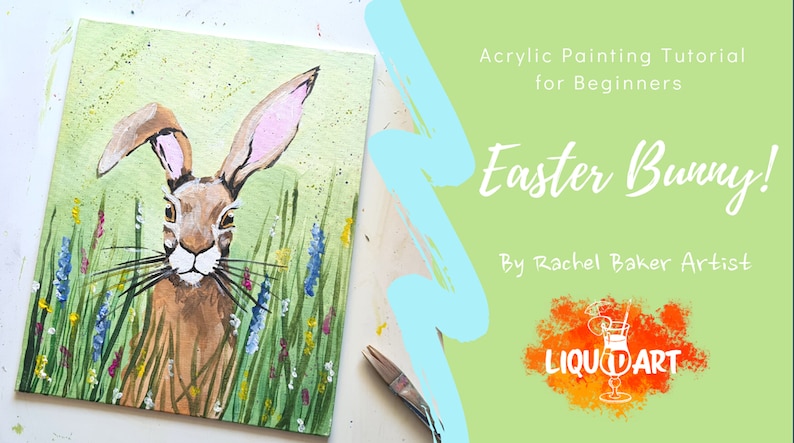 Easter Bunny Step by Step Acrylic Painting Tutorial - Etsy