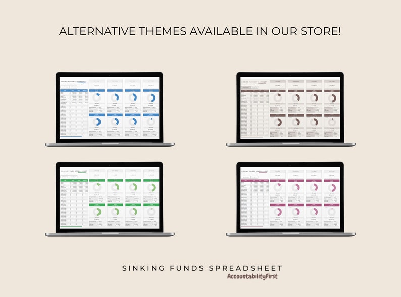 Sinking Funds Tracker, Google Sheets Spreadsheet, Personal Finance ...