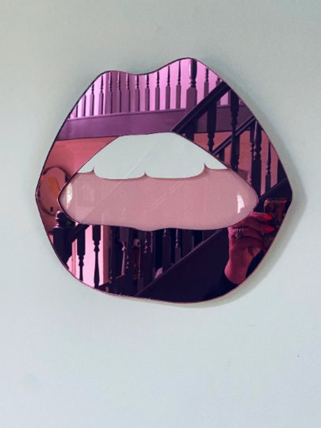 LARGE Pink Lip Mirror Acrylic Mirror Lip Decor Pink Lips With Pin - Etsy