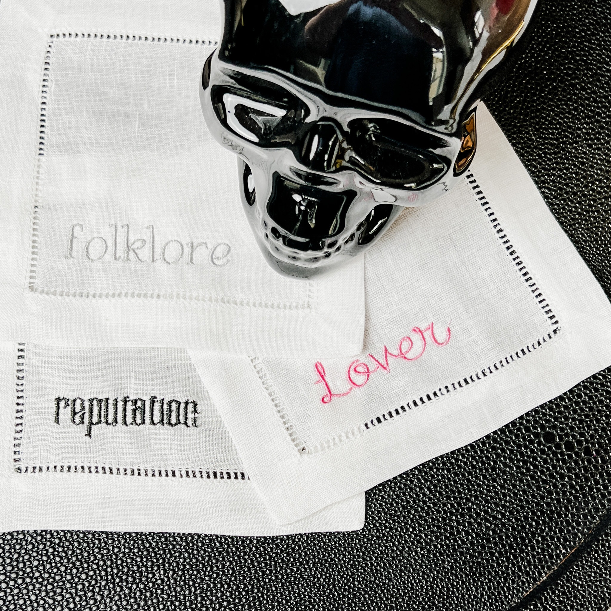 Taylor Swift Album Embroidered Linen Cocktail Napkins | Swifties ...