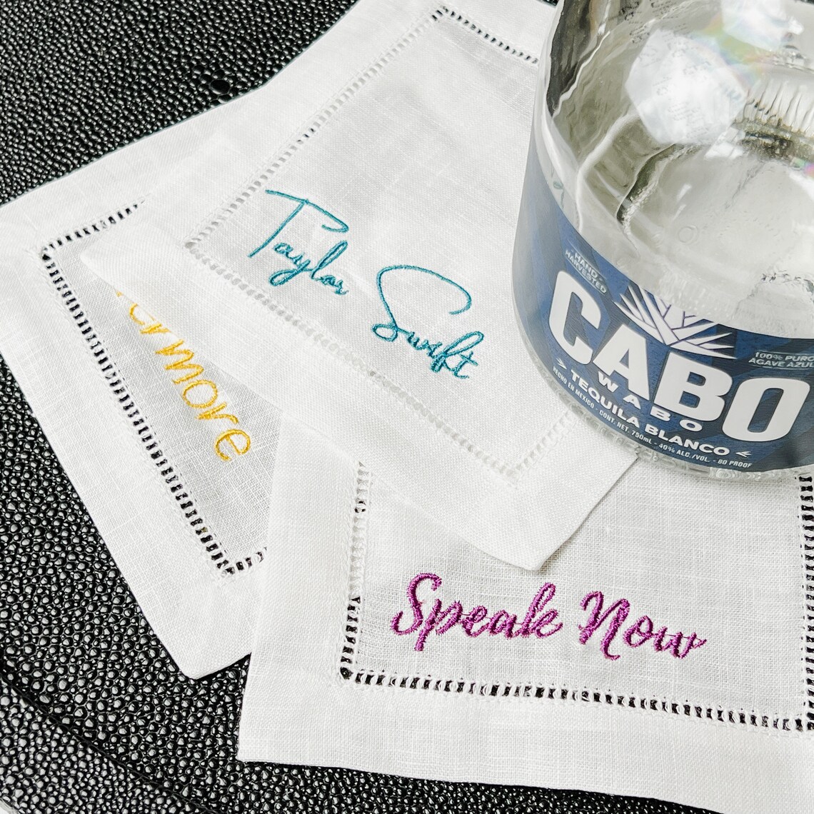 Taylor Swift Album Embroidered Linen Cocktail Napkins | Swifties ...