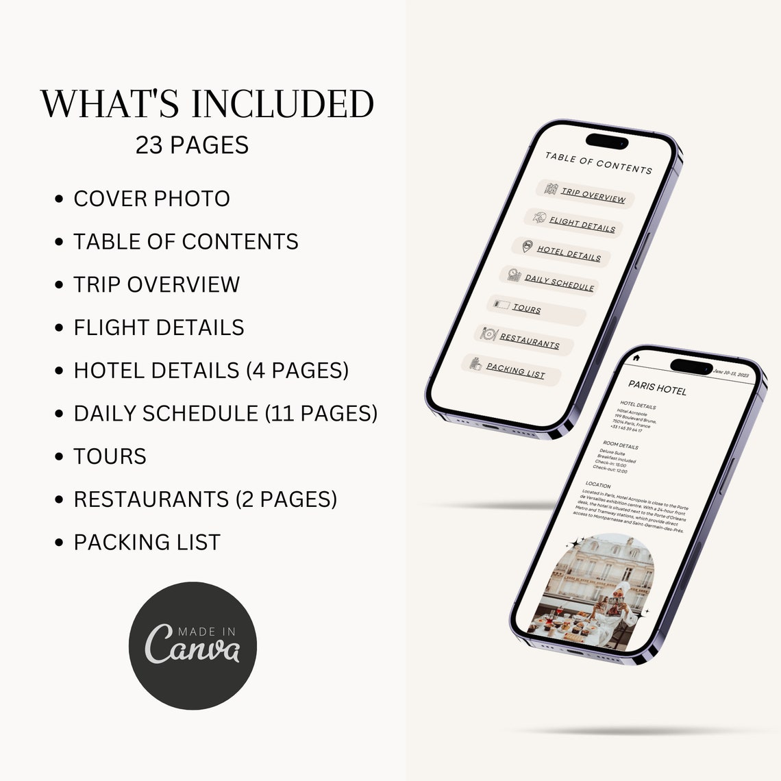 10 Day Digital Travel Itinerary Template Travel Planner Travel Guide ...