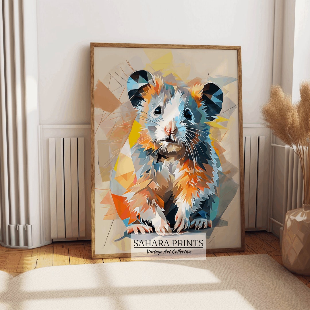 Modern Abstract Hamster Art Print | Colourful Multicolour Wall Decor ...