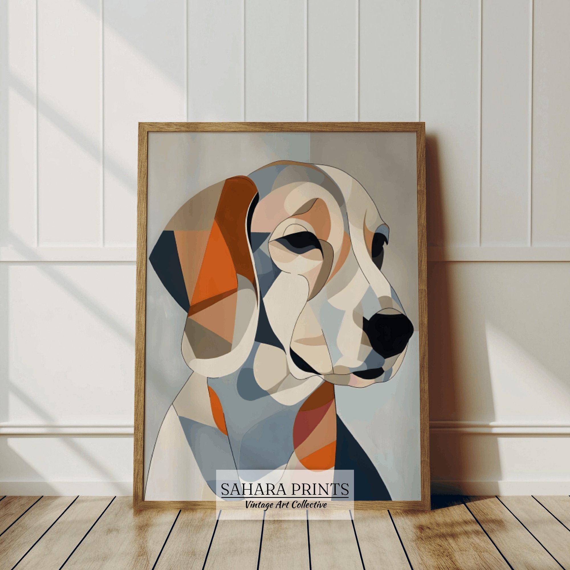 Modern Abstract Dog Art Print Colourful Wall Decor Multicolour Pet ...
