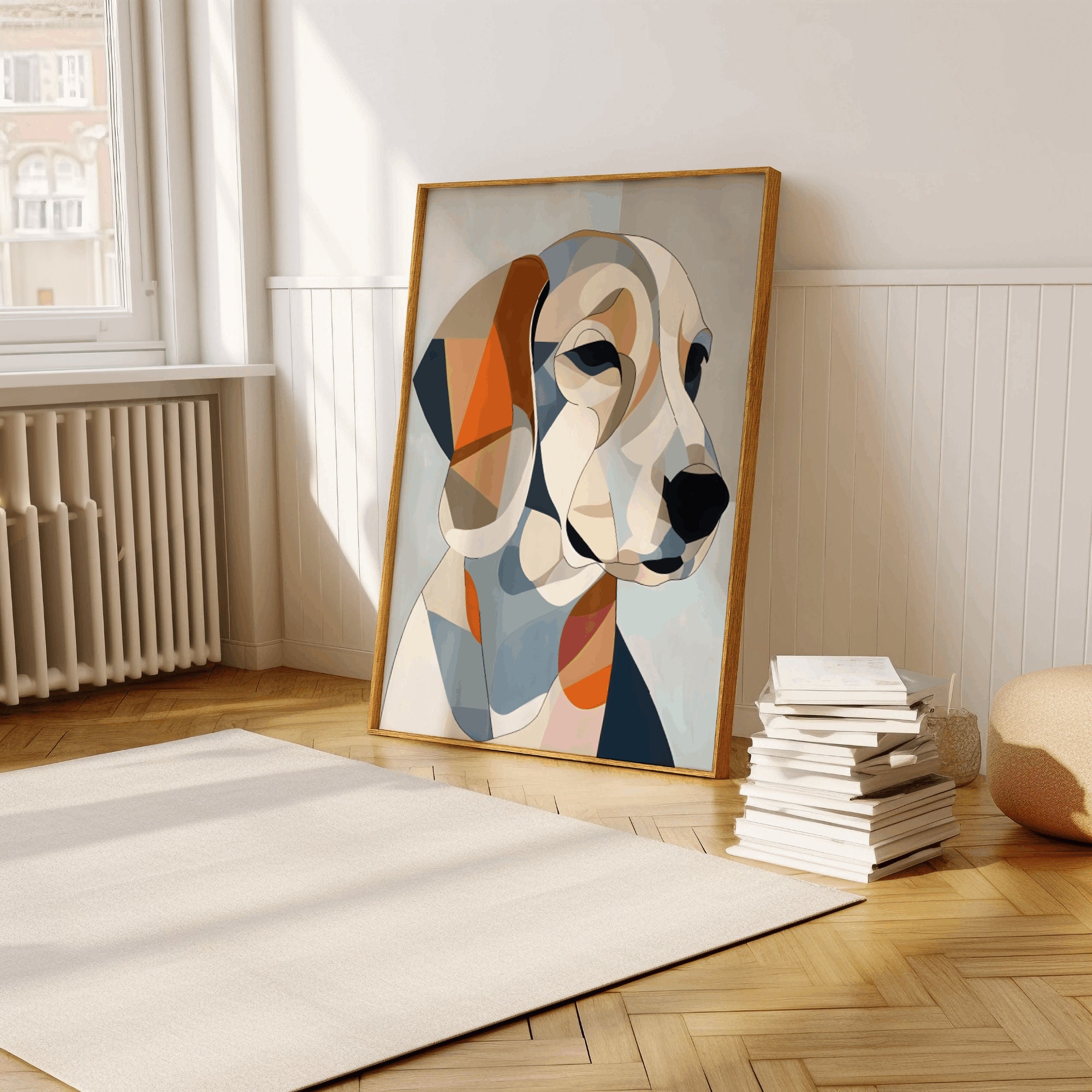 Modern Abstract Dog Art Print Colourful Wall Decor Multicolour Pet ...