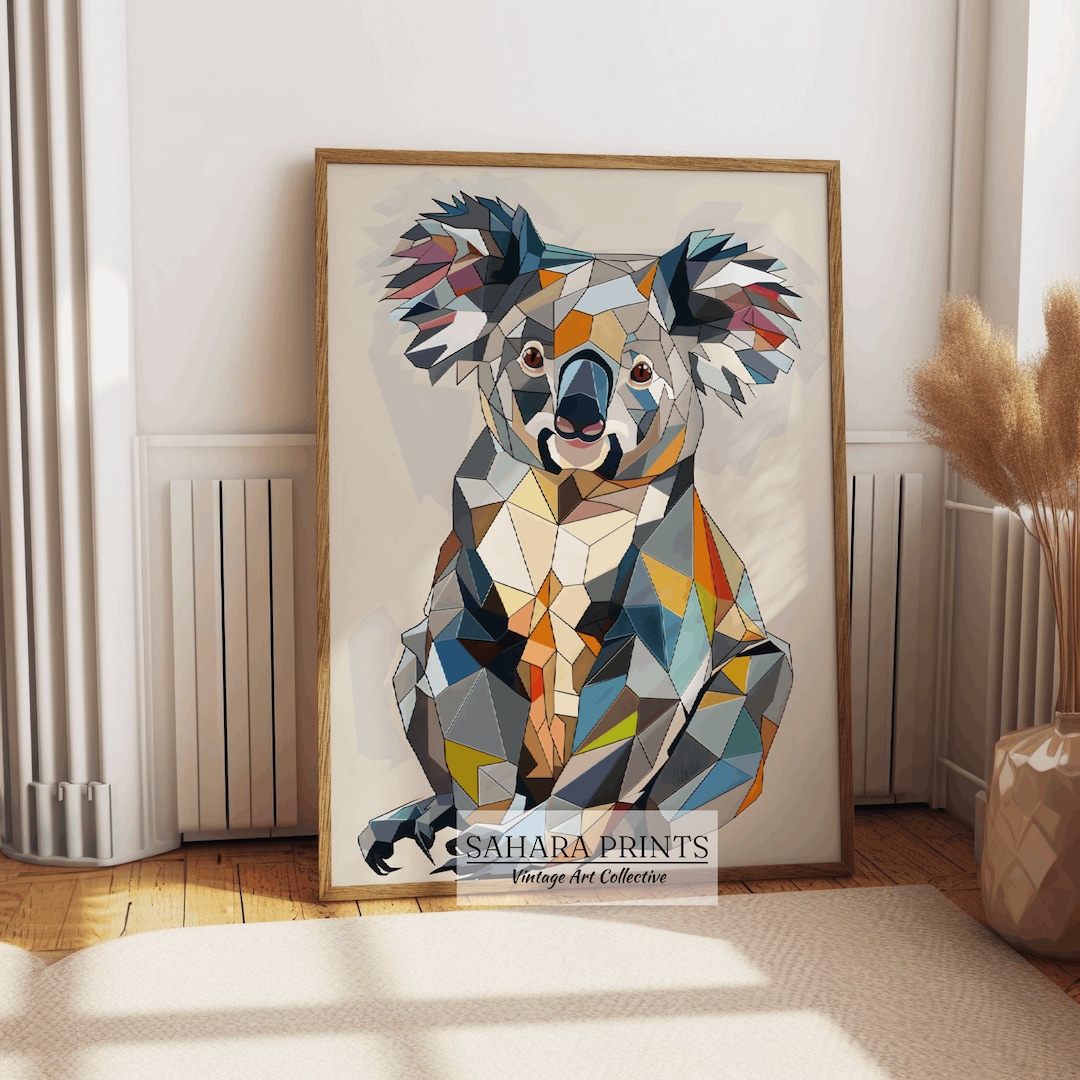 Modern Abstract Koala Bear Art Print | Colourful Wall Decor Poster ...