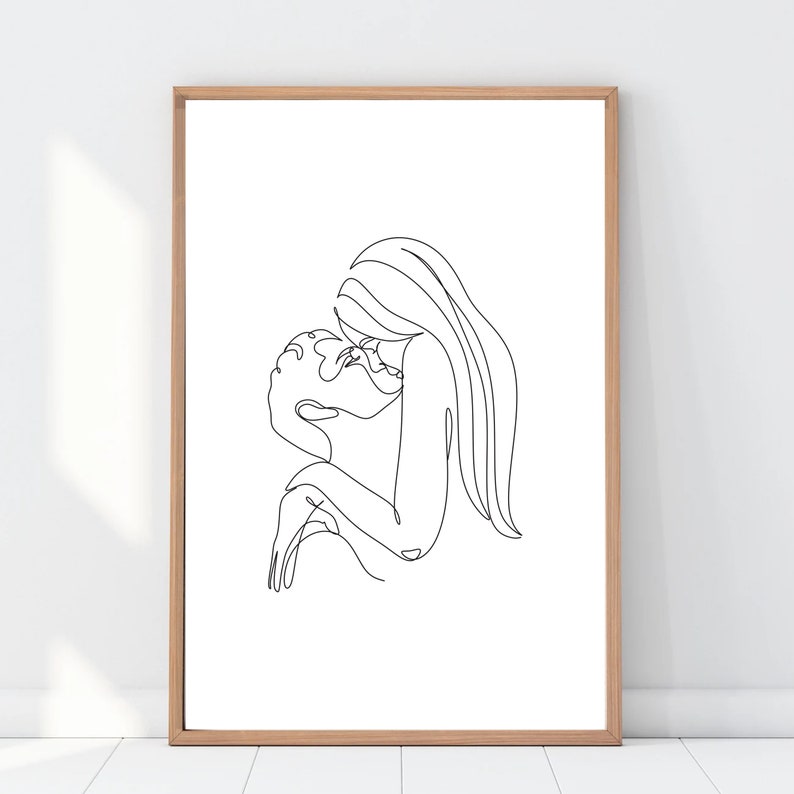 Affectionate Kissing Line Art Intimate Line Art - Etsy