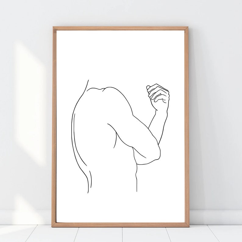 Chest Man Line Art Muscle Male Body - Etsy