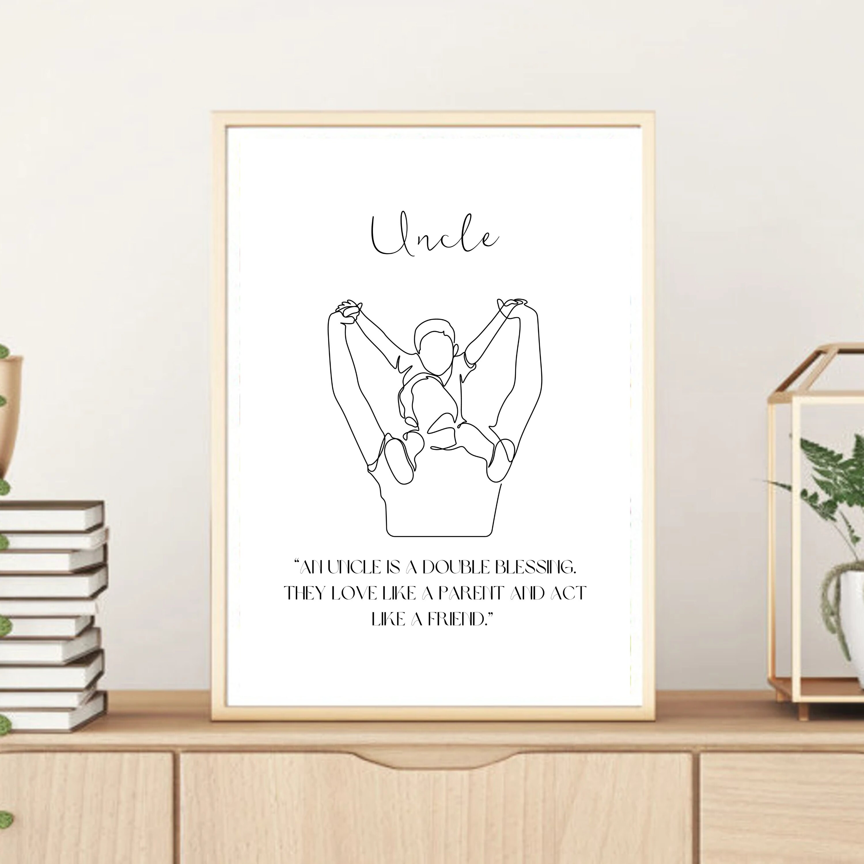 Uncle Quote and Line Art Print Uncle Gift - Etsy