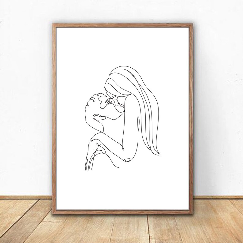 Affectionate Kissing Line Art Intimate Line Art - Etsy