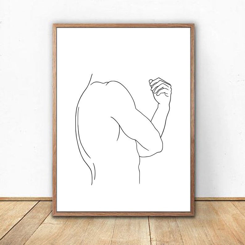 Chest Man Line Art Muscle Male Body - Etsy