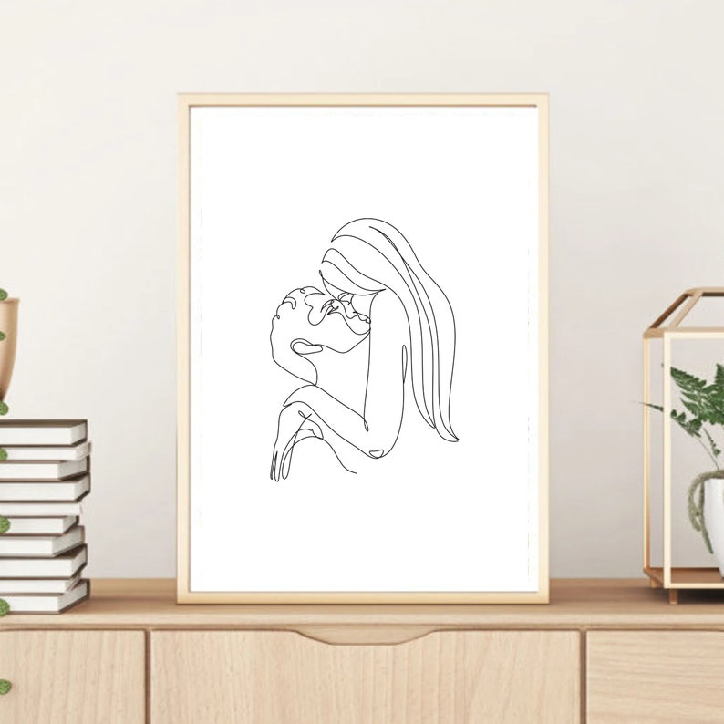Affectionate Kissing Line Art Intimate Line Art - Etsy