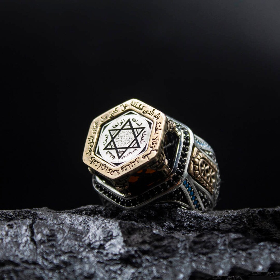 Secret Seal of Solomon Ring , King Solomon Ring , Silver Ring for Men ...