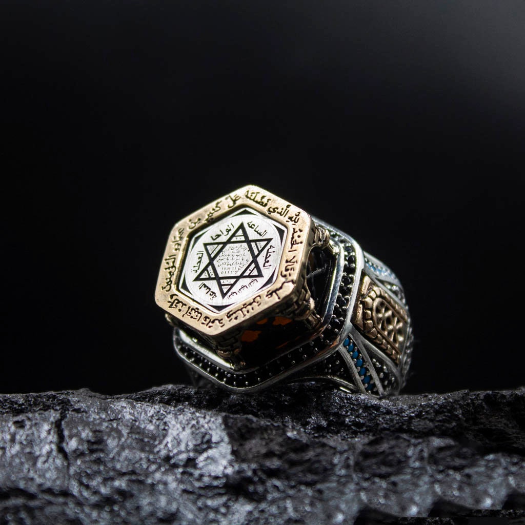 Secret Seal of Solomon Ring , King Solomon Ring , Silver Ring for Men ...
