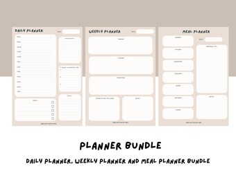 Daily & Weekly Planner Bundle Digital Download - Etsy