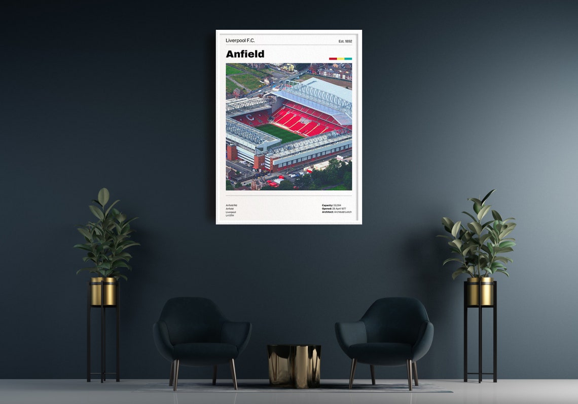 Liverpool Football Poster Anfield Stadium A4 A3 A2 Print Steven Gerrard ...