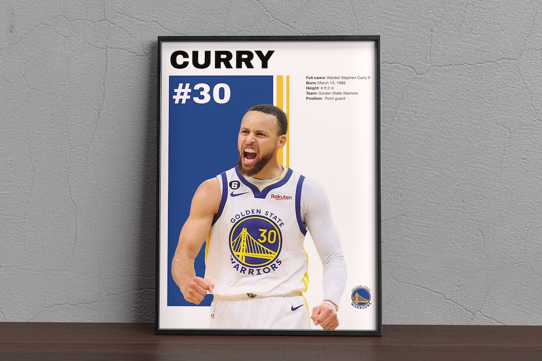 Steph Curry Poster, Golden State Warriors, NBA Poster A4 A3 A2 A1 Print ...