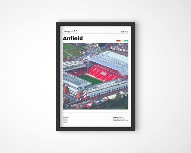 Liverpool Football Poster Anfield Stadium A4 A3 A2 Print - Etsy