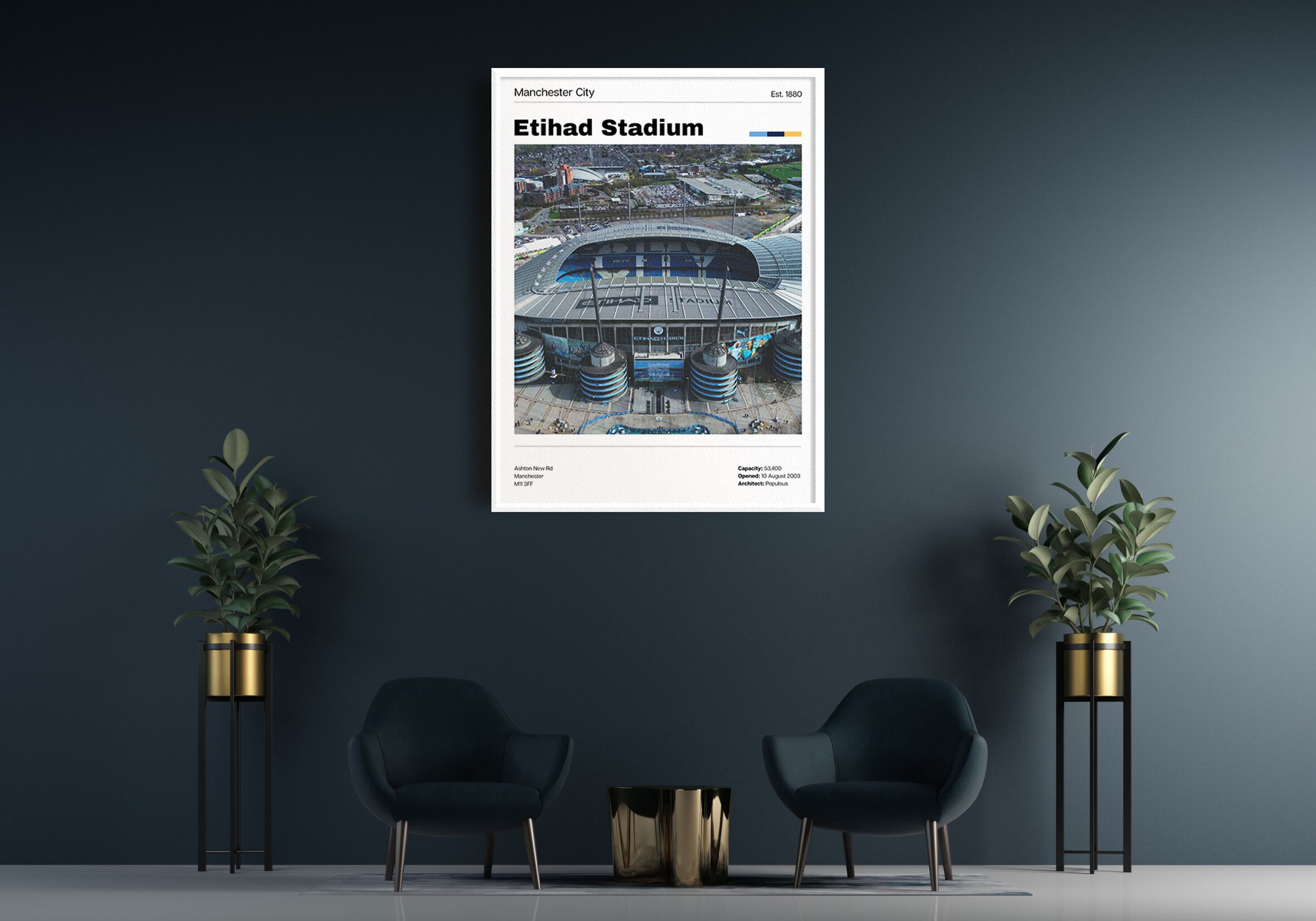 Manchester City Poster Etihad Stadium A4 A3 A2 Print Erling - Etsy UK