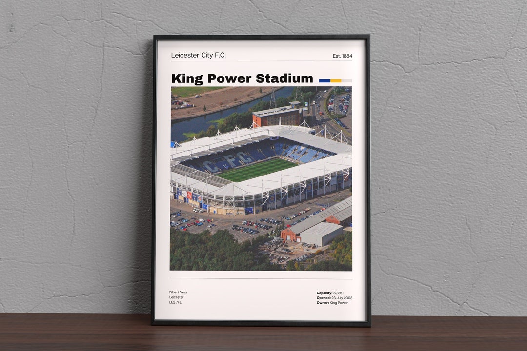 Leicester City Poster King Power Stadium A4 A3 A2 A1 Print Jamie Vardy ...