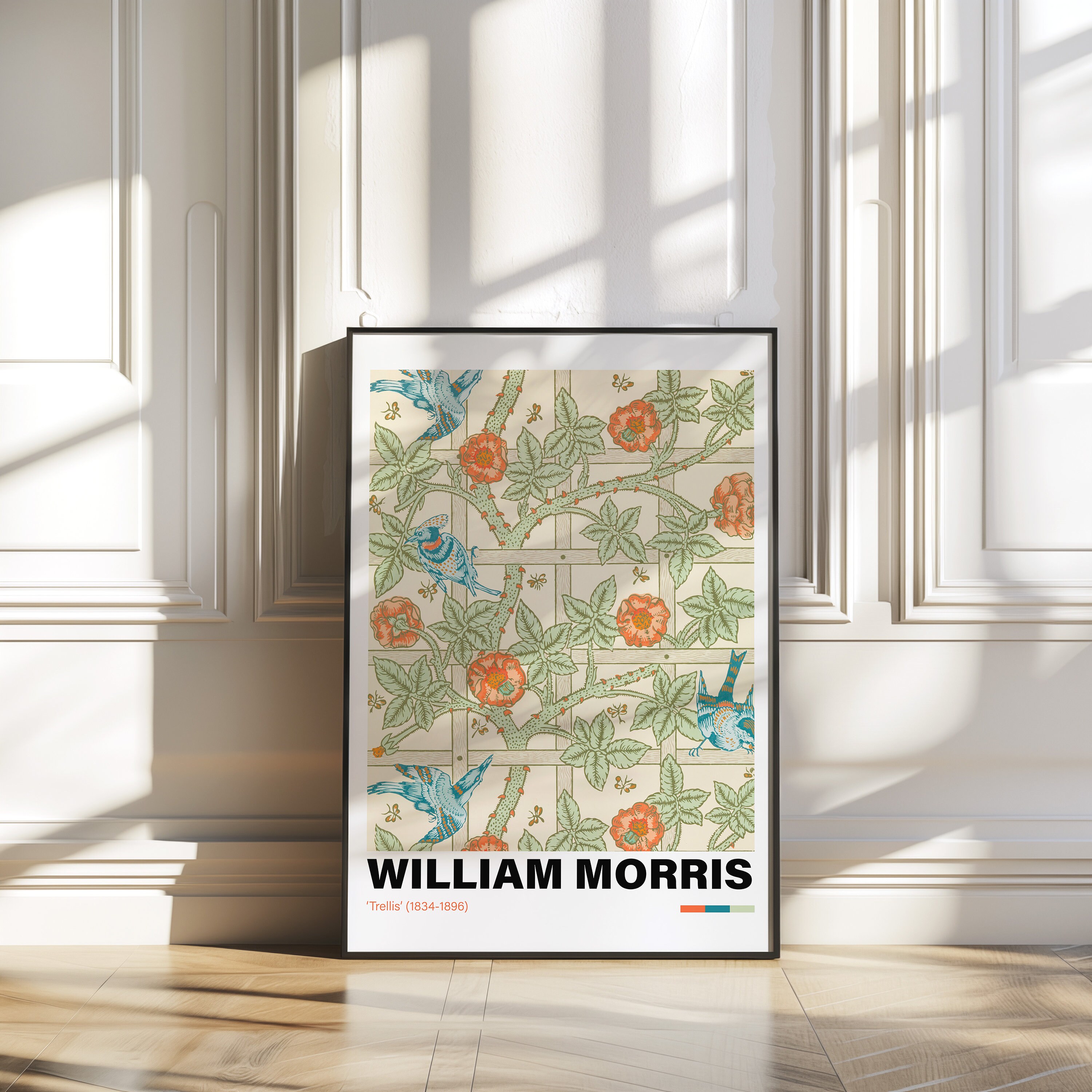 William Morris Print, 'trellis' Mid Century Wall Art, Textiles Art, Vintage Poster A4-A3-A2-A1 ...