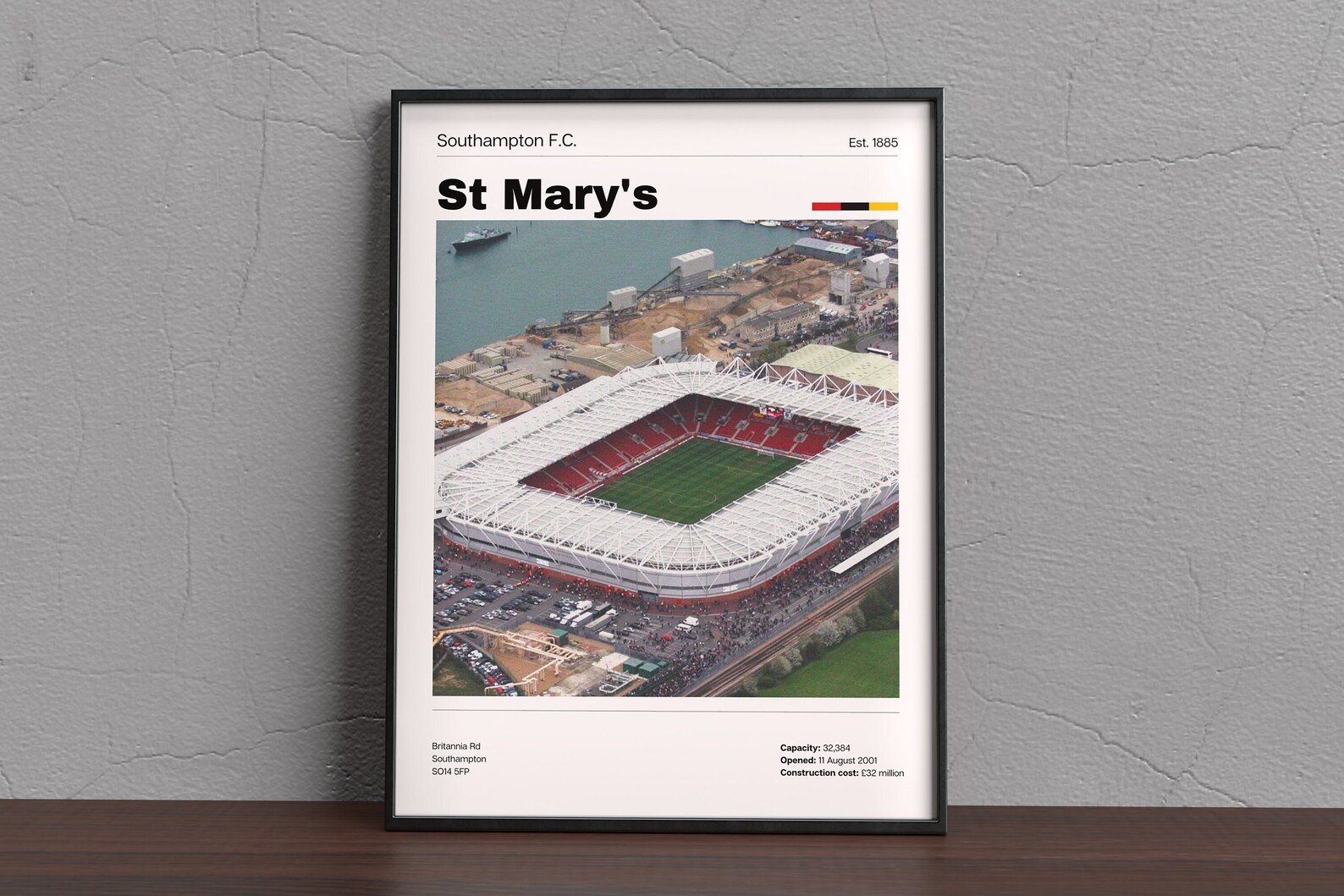 Southampton FC Poster St Mary's Stadium A3 A2 A1 Print Matt Le Tissier ...