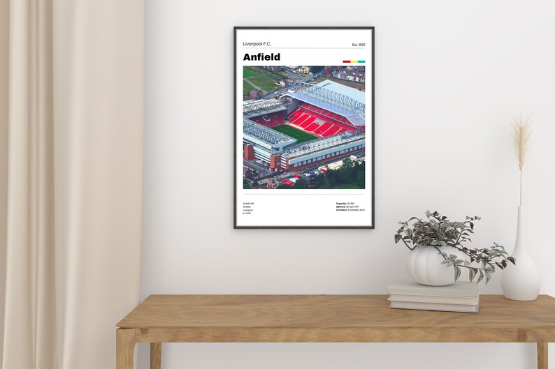 Liverpool Football Poster Anfield Stadium A4 A3 A2 Print Steven Gerrard ...