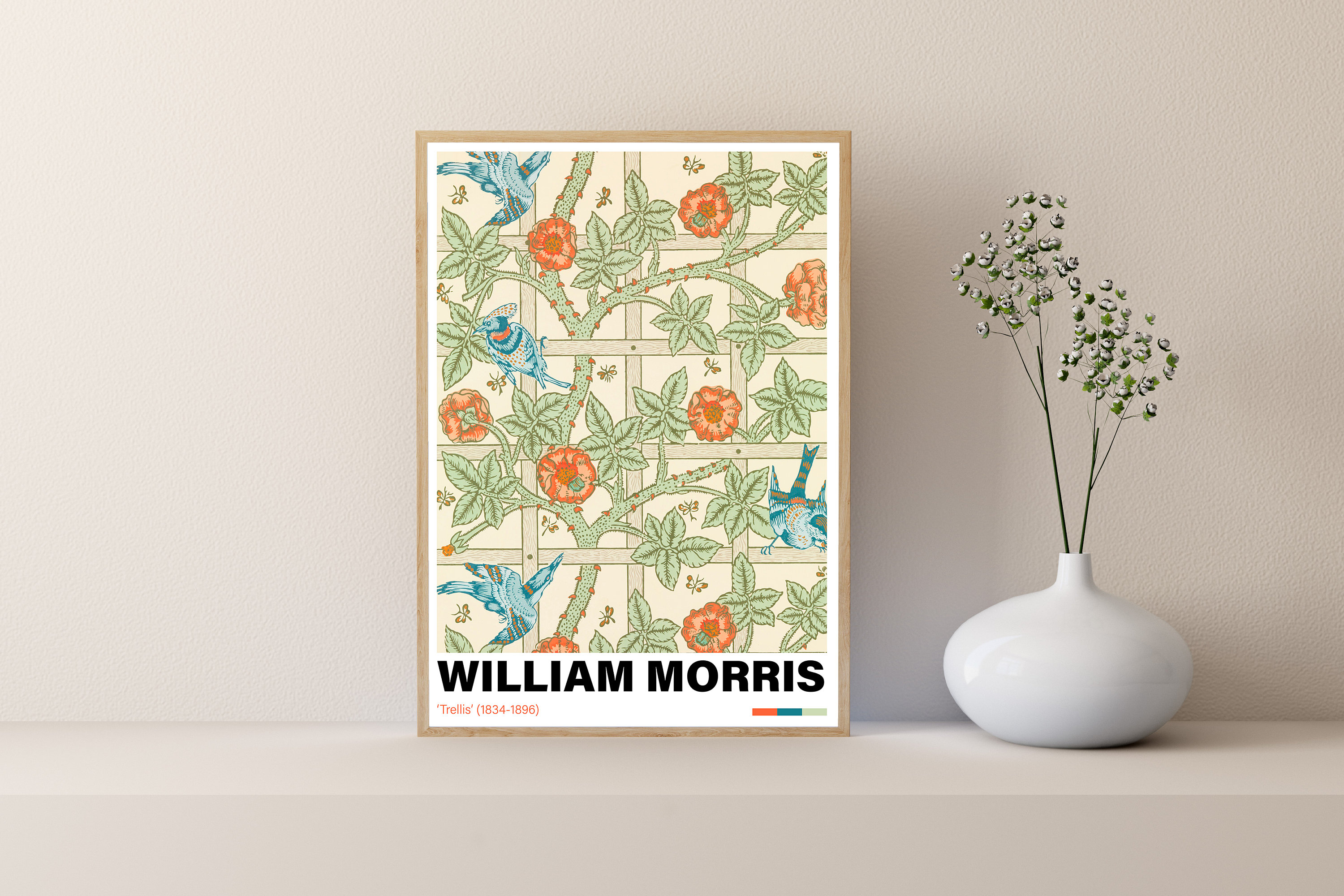 William Morris Print, 'trellis' Mid Century Wall Art, Textiles Art ...