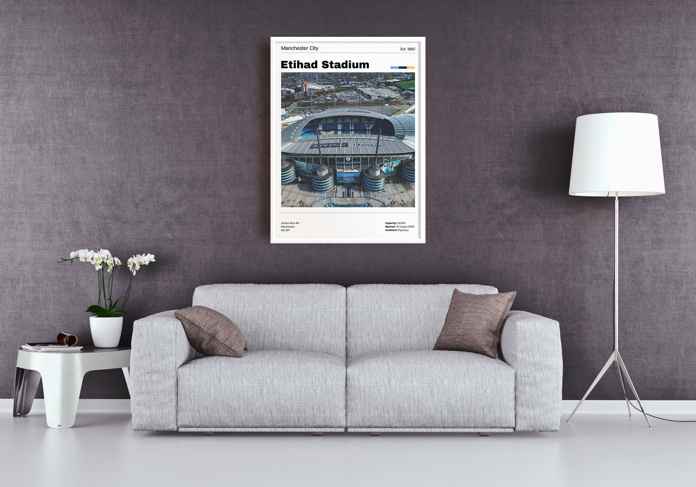Manchester City Poster Etihad Stadium A4 A3 A2 Print Erling - Etsy UK